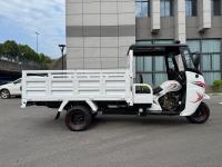 China Gasoline X5 Cargo Tricycle Three Wheeler Semi Cabin 350cc Water Cooled Engine Four Rear Tyres Oil Brake Big Booster With 2500kg Load Capacity And Reinforced Chassis Keel For Heavy Duty Transport for sale