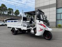 China Gasoline X5 Cargo Tricycle Three Wheeler Semi Cabin 350cc Water Cooled Engine Four Rear Tyres Oil Brake Big Booster With 2500kg Load Capacity And Reinforced Chassis Keel For Heavy Duty Transport for sale