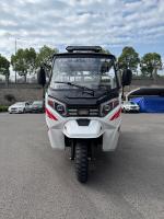 China Gasoline X5 Cargo Tricycle Three Wheeler Semi Cabin 350cc Water Cooled Engine Four Rear Tyres Oil Brake Big Booster With 2500kg Load Capacity And Reinforced Chassis Keel For Heavy Duty Transport for sale