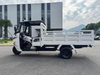 China Gasoline X5 Cargo Tricycle Three Wheeler Semi Cabin 350cc Water Cooled Engine Four Rear Tyres Oil Brake Big Booster With 2500kg Load Capacity And Reinforced Chassis Keel For Heavy Duty Transport for sale