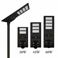 China All In One 45W Integrated Solar LED Street Light With Monocrystalline Silicon, High Luminous Flux, 12.8V- 30AH Lithium Battery and Remote Control for sale
