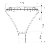China Solar Post Top Light 30W-150W Courtyard Light IP66 IK09 CCT6500K Garden Light Used In Parks And Walk Paths for sale