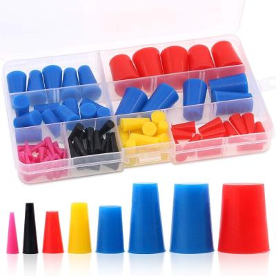 China 120pcs Silicone Rubber Tapered Plug Kit for High and Low Temperature Masking in Powder Coating Painting for sale