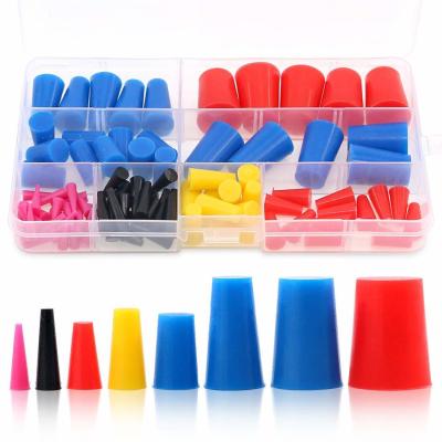 China Silicone Rubber Tapered Plug Assortment Kit 200Pcs for Moulding Masking Holes in Powder Coating Painting Media Blasting for sale
