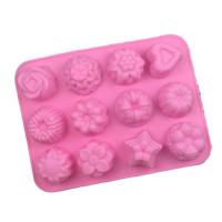China Cake Tools Silicone 12 Cavity Irregular Shape Cake Chocolate Mold Food Grade Eco-Friendly Easy Release Non Stick SHUXIN for sale