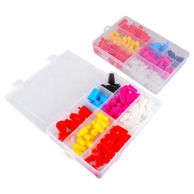 China Industrial Moulding Processing Service Silicone Rubber Protective Plug with Carrying Handle Colorful Conical Plug Stopper for sale