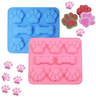 China 1 Piece Silicone Rectangle Cat Claw Bone Mold for Ice Cream Jelly Pudding Soap Cake Non-Stick Eco-Friendly Hand Wash Only for sale