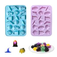 China Disposable Eco-Friendly Silicone Halloween Chocolate Spider Skeleton Ice Tray Cake Tools Moulds Resin Mold Single Piece for sale