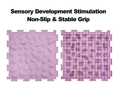 China Household Supplies Silicone Kids Sensory Training Irregular Stone Texture Non slip Tear resistant Double sided Massage Pad for sale