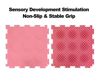 China Customized Logo Kids Sensory Training Silicone Mat FDA Certified Non Toxic Foot Bump Massage Home Sensory Coordination Pad for sale