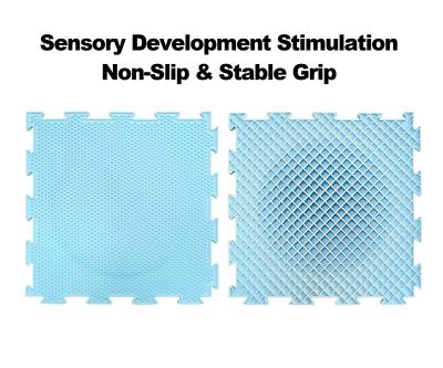 China Convenient Silicone Sensory Training Mat Durable Portable Kids Food Grade Platinum Bump Tactile Stimulation Early Education Balance for sale