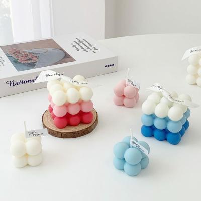 China Non Toxic Soy Wax Mousse Silicone Mold Burning Time 1 to 20 Hours Aromatherapy Candle Diy Material Ball Rubiks Cube Shape for sale