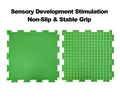 China Eco-Friendly Kids Sensory Training Silicone Mat Featuring FDA Certified Grid Texture Tactile Stimulation for Early Education for sale