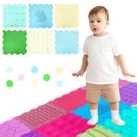 China Customized Logo Tactile Finger Pressure Foot Massage Silicone Mat Kids Sensory Training Durable Portable Lightweight for sale
