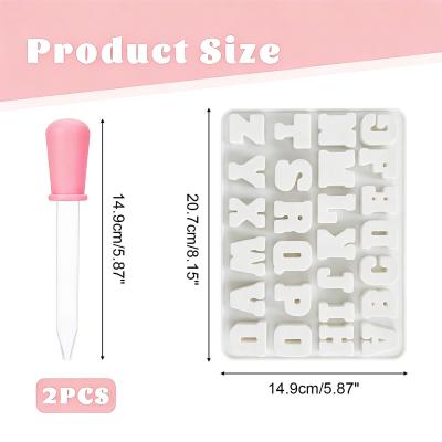 China 20.7 14.9 1.8cm Eco Friendly Silicone Mold Lowercase Letters Number Design Cake Pops Cookies Candy Ice Cube Plaster Casting for sale