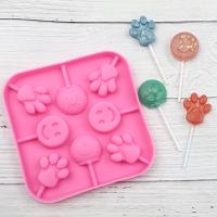 China Moulds Ice Cream Tools Smiling Cat Claw Doraemon Silicone Lollipop Mold Sustainable DIY Food Hand Wash for sale