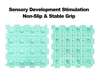 China Eco-Friendly Kids Sensory Training Silicone Mat Featuring FDA Certified Grid Texture Tactile Stimulation for Early Education for sale