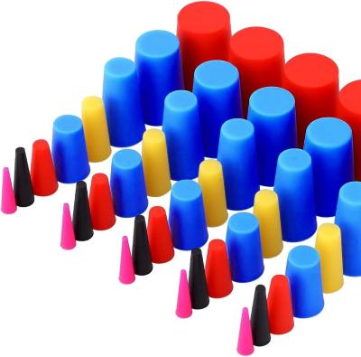 China 125pcs Silicone Rubber Tapered Plug Kit Assorted for Masking off Holes in Powder Coating Painting for sale
