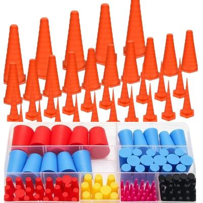 China YUNZORI 110 High-Temperature Resistant Silicone Rubber Conical Plugs 8 Sizes 1/16 5/8 Inch Hole for sale