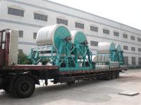 China Carbon Steel Double Drum Hot Air Dryer Machine PLC Control Steam Thermal Oil Heating Medium for sale