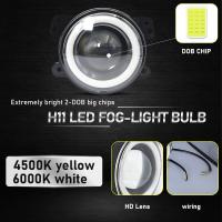 China 60W Aluminum White Yellow 4 Inch Angel Eyes LED Auto Drive Light Projector Fog Lamp for sale