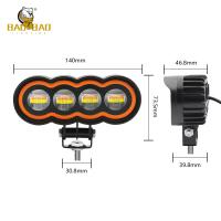China 12V 24V Motorbike Spot Lights White Yellow 4 Beam Aluminum Case LED Motorbike Lights for sale