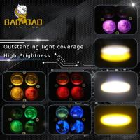 China Square White Yellow 4 Beam Aluminum Universal LED Motorcycle Spot Lights for sale
