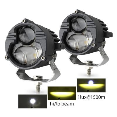 China 90W High Beam White Lens Dual Color For Motorcycle LED Spotlight for sale