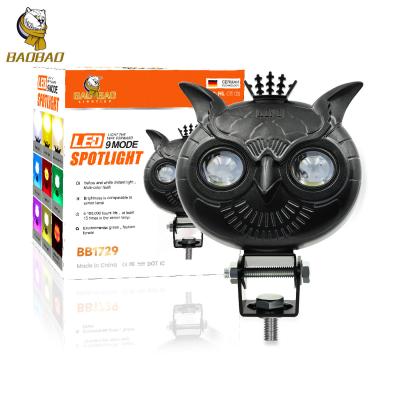 China Aluminum Owl Crown Style LED Mini Driving Auxiliary Light For Motorcycle for sale