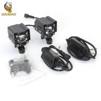 China Black Design White Yellow Beam Motorcycle Front Spotlight LED Driving Light for sale