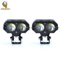 China White Yellow 2 LED Aluminum Projector Light for Night Driving Motorcycle for sale