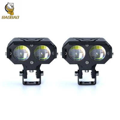 China White Yellow 2 LED Aluminum Projector Light for Night Driving Motorcycle for sale