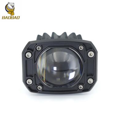 China Rectangle White Yellow Projector Spotlight Motorcycle Driving Lamp for sale