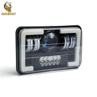 China Plastic Aluminum 5 Inch Skull White Yellow Car LED Headlights Moto Spotlight for sale