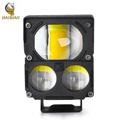 China Aluminum 3 Beam White Yellow LED Spotlight Universal Motorcycle Parts for sale