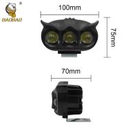 China 3 LED Owl Style Black Aluminum Casing Motorcycle LED HeadLight Spot Lamp for sale