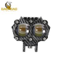 China Carbon Fiber Casing White Yellow Flash Aluminum LED Motorcycle Spot Lights for sale