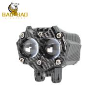 China Carbon Fiber Casing White Yellow Flash Aluminum LED Motorcycle Spot Lights for sale