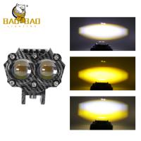 China Carbon Fiber Casing White Yellow Flash Aluminum LED Motorcycle Spot Lights for sale