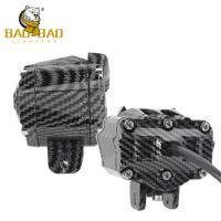 China Carbon Fiber Casing White Yellow Flash Aluminum LED Motorcycle Spot Lights for sale