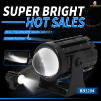 China White Yellow 12V Universal MINI LED Headlight Motorcycle Spotlight for sale