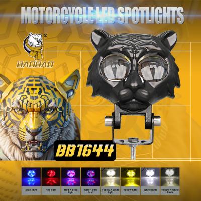 China Black Tiger Molding White Yellow Flash Bulb Motorbike LED Headlight External Install for sale