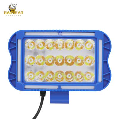 China 21 LED White Yellow Flash Aluminum Blue Casing Motorcycle Headlight for sale