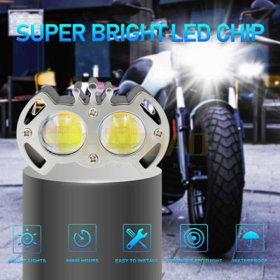 China 2 Bead White Yellow Falsh Aluminum Motorcycle Fog Light for sale
