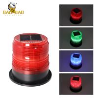 China Circle Red Blue Green Flash Plastic 24V Truck Solar Energy Warning Light for sale