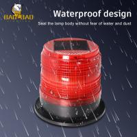China Circle Red Blue Green Flash Plastic 24V Truck Solar Energy Warning Light for sale