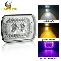 China 7 Inch Red Blue Flash Aluminum CG125 Universal Headlight for sale