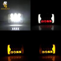 China Harley Davidson 4 Inch Boss 80V LED Headlight White Yellow Ring Available Fog Light for sale