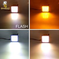 China 42 Beads Metal Case White Yellow Flash 24V LED Headlight Bike Accoessories for sale