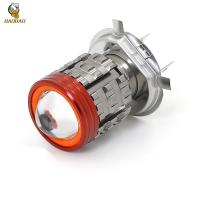 China 15W Metal White Yellow Flash Pink Ring LED Lens H4 BA20D Motorcycle Headlamp for sale